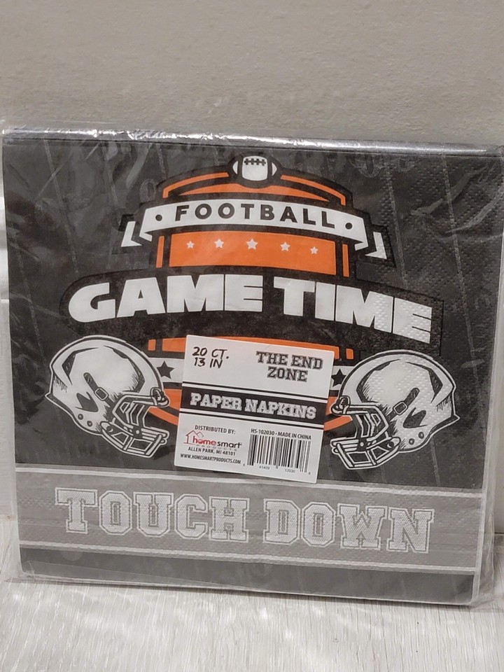 2pck Football NFL game Time touchdown orange and black Napkins -20ct ...