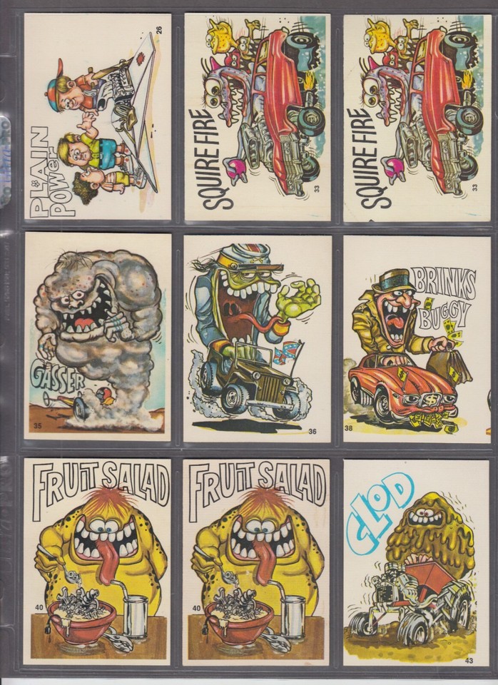 Donruss - ODDER ODD RODS, 1973, 37 Cards, Ed Roth, GASSER, SQUIRE FIRE ...