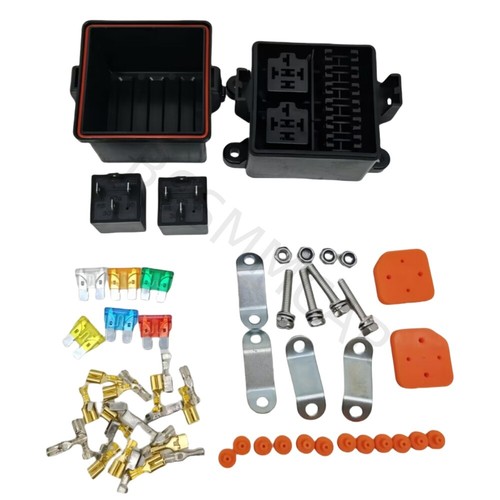 Car 12V 6-Way Fuse Block Holder Kit Relays Block Box 4-Pin 40A Relay ...