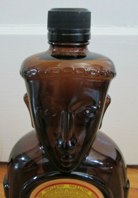 Vtg Kahlua Glass Tiki Liquor Bottle Aztec Mexico Heritage Edition 980 ...