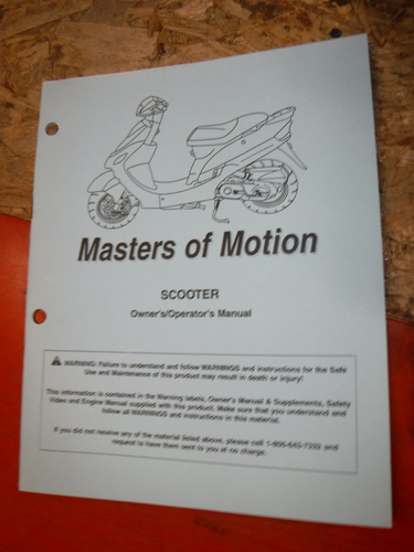 2006 MANCO POWER SPORTS MASTERS OF MOTION SCOOTER FACTORY OWNER'S ...