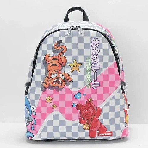 Sprayground Tokyo Bubble Grey and Pink Checkered Backpack Limited ...