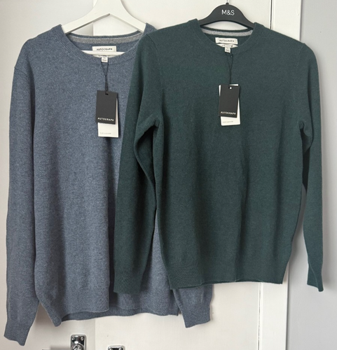BNWT MARKS & SPENCERS AUTOGRAPH GENTS MENS PURE CASHMERE CREW NECK ...
