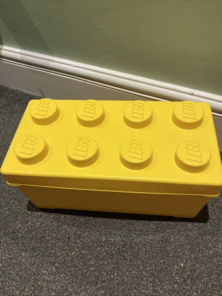 Lego 8 Stud Empty Storage Box Yellow Brick Stackable | eBay UK