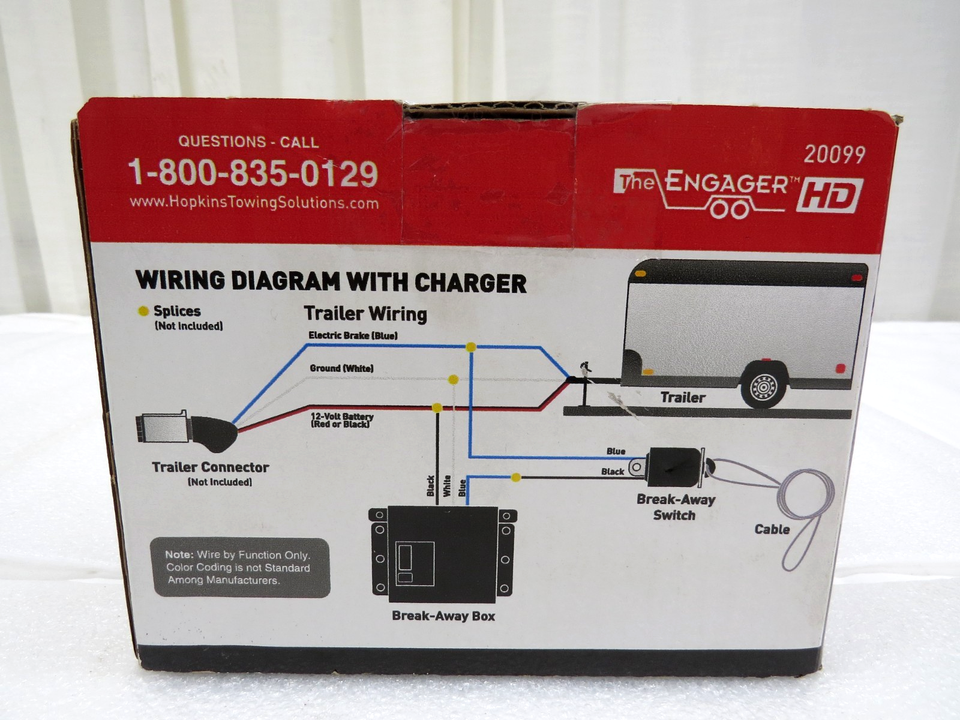 Hopkins Engager HD Trailer Break - Away System 755-2095 W/Built In ...