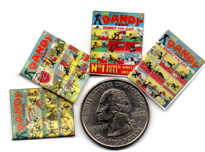 4 Miniature 'Dandy' Comics - Dollhouse 1:12 scale OPENING PAGES | eBay