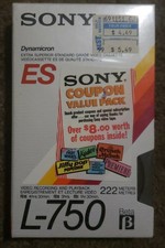 Sony ES L-750 Beta Dynamicron Video Cassette Tape Factory 2-Pack for ...