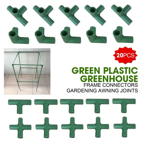 20Pcs Green Plastic Greenhouse Frame Connectors Gardening Awning Joints ...