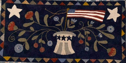 Uncle Sam's Hat Rug Hooking Pattern on linen (designed by Polly Minick ...