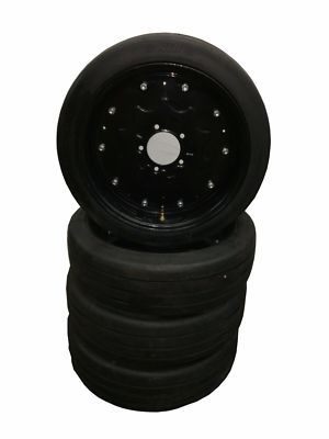 4 New 25 inch Tall Batwing Shredder Mower Foam Filled Tires Mounted on ...