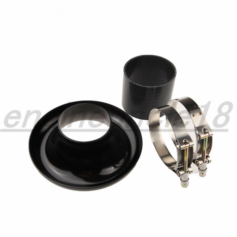 3" Inch Black Velocity Stack For Cold/Ram Engine Air Intake/ Turbo Horn ...
