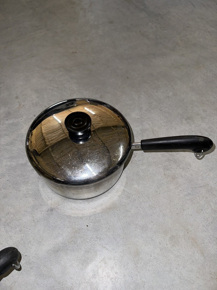 Vintage 1801 Revere Ware Stainless Steel Copper Bottom 8 Piece Cookware ...