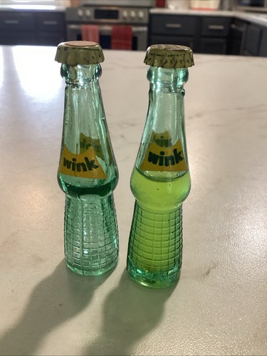 2 Mini 3” Soda Bottle WINK USA Grapefruit Flavor Miniatures Coca Cola ...