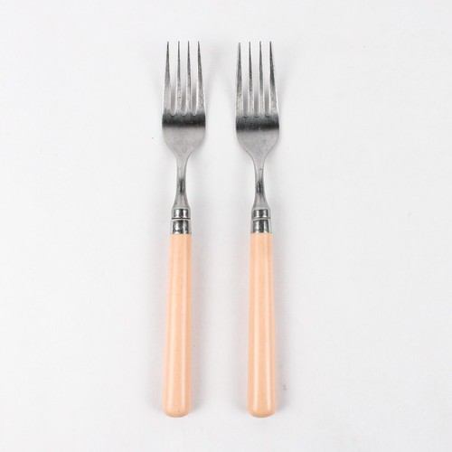 Lot of 2 Stanley Roberts Spectrum Peach Pink 7.75" Dinner Forks ...