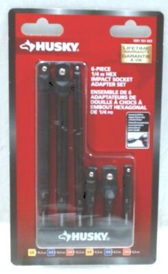 NEW Husky 1/4" Drive Impact Driver Socket Adapter 6-piece Set | eBay
