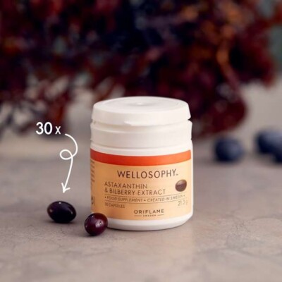 Wellosophy by Oriflame Astaxanthin & Bilberry Extract - 30 Capsules ...