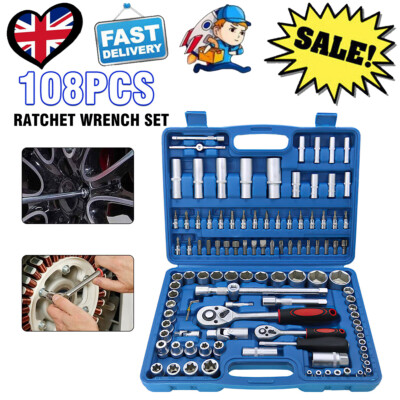 46/108PCS Socket Set Kit Mechanics Tool Ratchet Wrench Car Repair ...