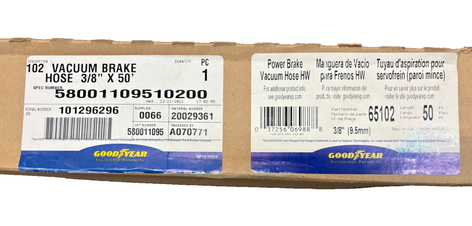 Vacuum Brake Hose 3/8" x 50 Feet Power Brake Vacuum Hose Brake Booster ...