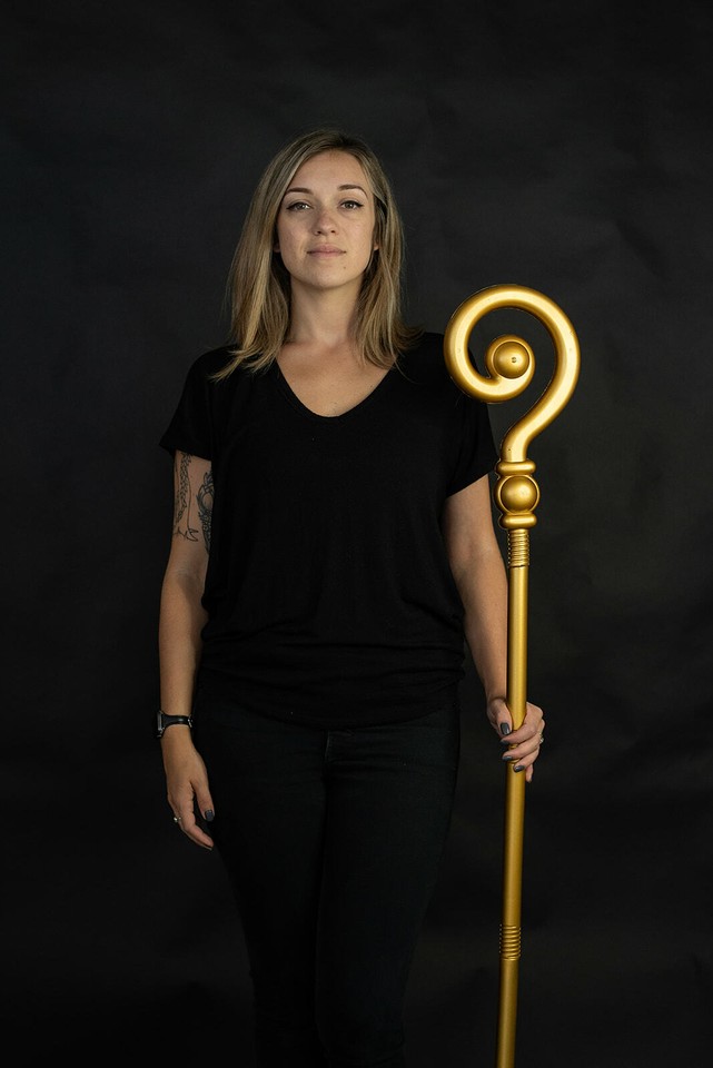 54" Adult Gold Shepherd Riddler Staff Pope Bishop Crosier Costume ...