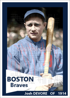 Josh Devore - 1914 Boston N.L. baseball - 2.5 x 3.5 custom card (blank ...