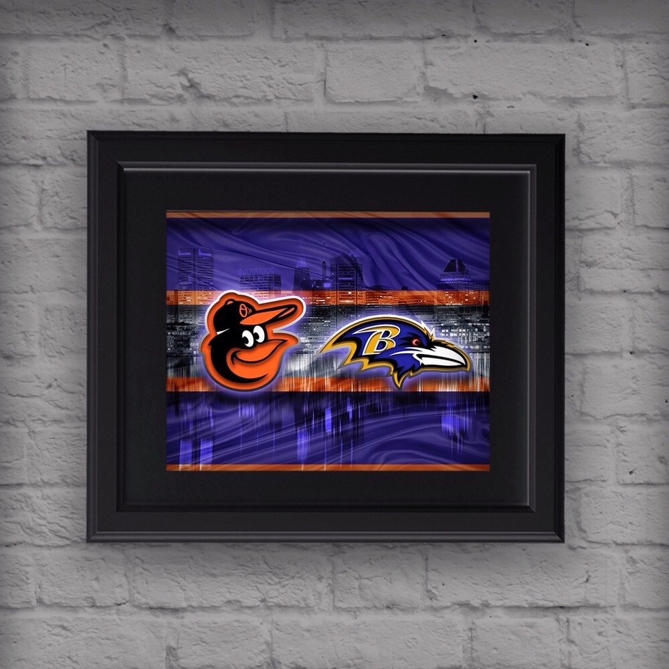 Baltimore Sports Poster Baltimore Orioles Baltimore Ravens 24x36in Free ...