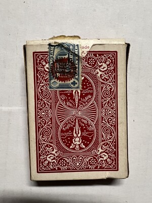 Vintage Bicycle Rider Back RED Playing Cards Tax Stamp 808 | eBay