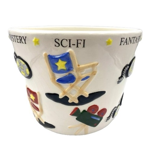 Rare Vintage Ceramic Popcorn Movie Set White Bowl Bucket Canister By ...