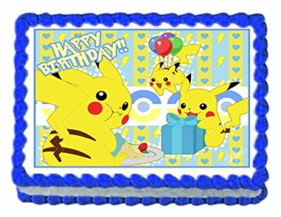 Pikachu Birthday Party Edible image/Cake Topper 1/4 sheet Frosting | eBay
