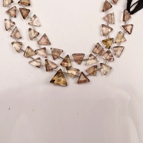 Smokey Quartz Beads Gemstone Beads 8 Inch Strand 9-X12 MM Triangle ...