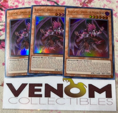 3x (M/NM) Blackwing - Simoon the Poison Wind BLCR-EN062 Ultra Rare 1st ...