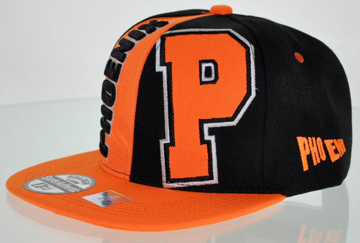 NEW! FLAT BILL SNAPBACK BALL US PHOENIX ARIZONA CAP HAT ORANGE BLACK | eBay