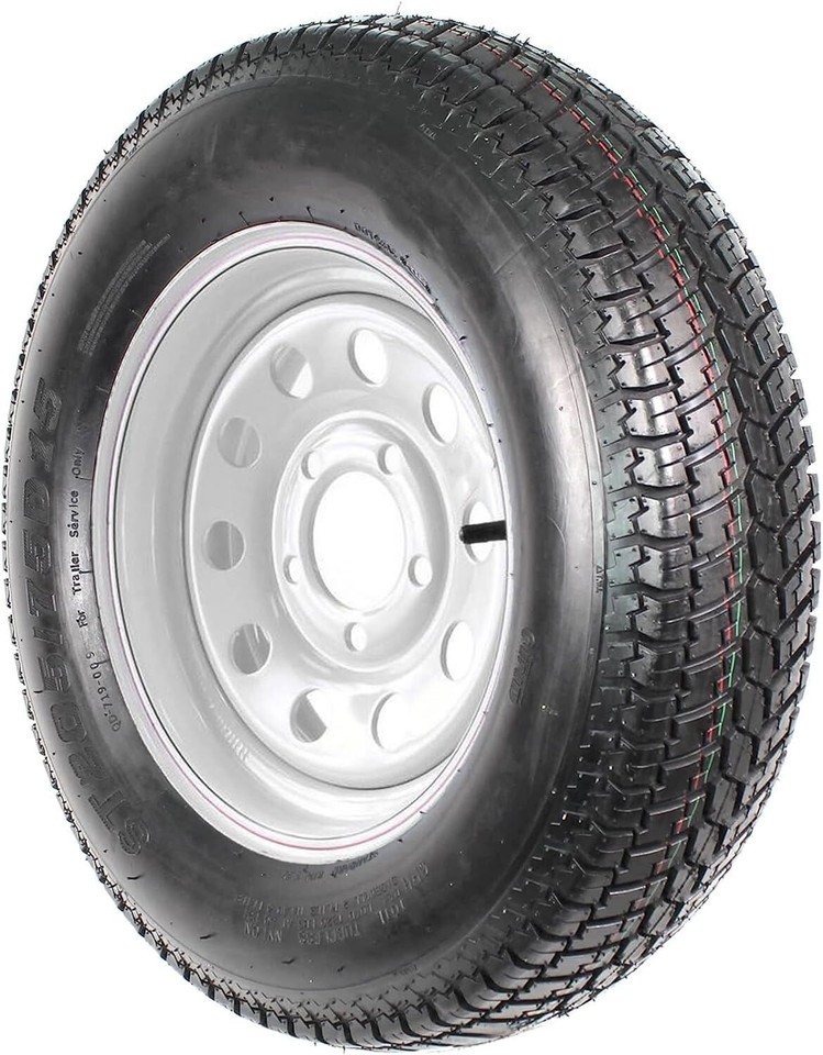 2 Pack ST205/75D15 Trailer Tires on Rims 205/75 15 in. 5 Lug Silver ...