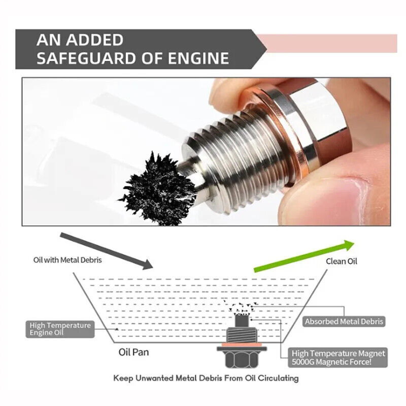 Car Aluminum Alloy Engine Magnetic Oil Drain Plug Screw Nut Bolt Sumps ...