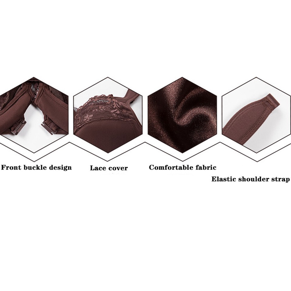 New Ladies Bras Front Closure Unpadded Brassiere Plus Size Full Cup ...