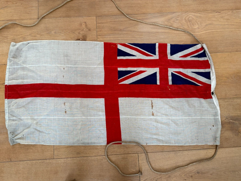 Large Vintage 1940s/50s White Ensign Flag 134cm x 66cm | eBay