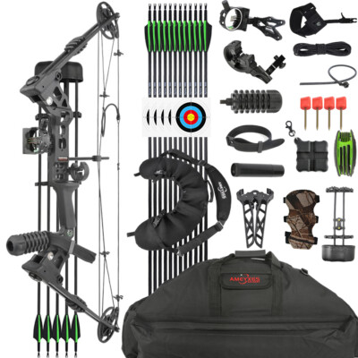 20-70lbs Compoundbogen Set Jagdbogen Bogenschießen Angeln Jagd RH LH ...