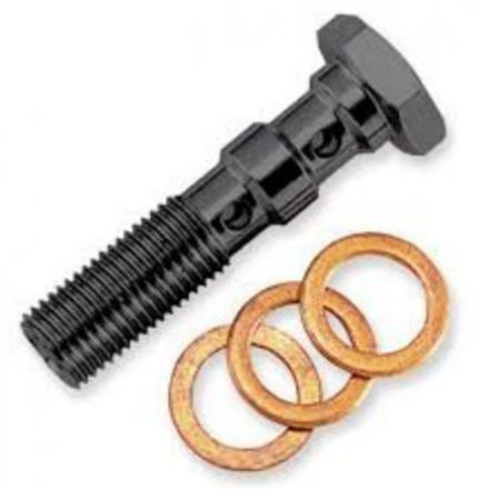 Goodridge Ebony 3/8in.-24 Double Banjo Bolt Motorcycle Street Bike P773 ...