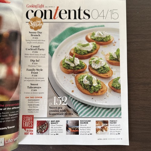 Cooking Light Magazine April 2015 Spring Desserts - Healthy Appetizers ...
