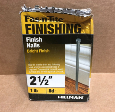 Hillman Finishing Nails 2-1/2", Bright Finish 8d - 1 lb (186-nails ...