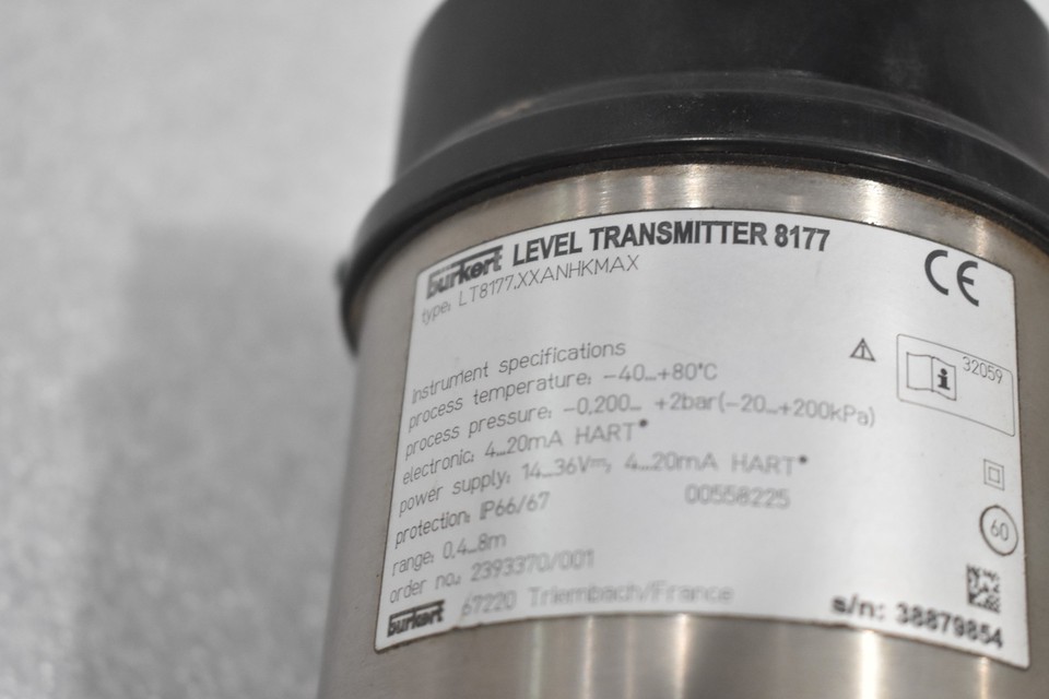 BURKERT LT8177.XXANHKMAX 558225 LEVEL TRANSMITTER 8177 4-20MA, 14-36V ...