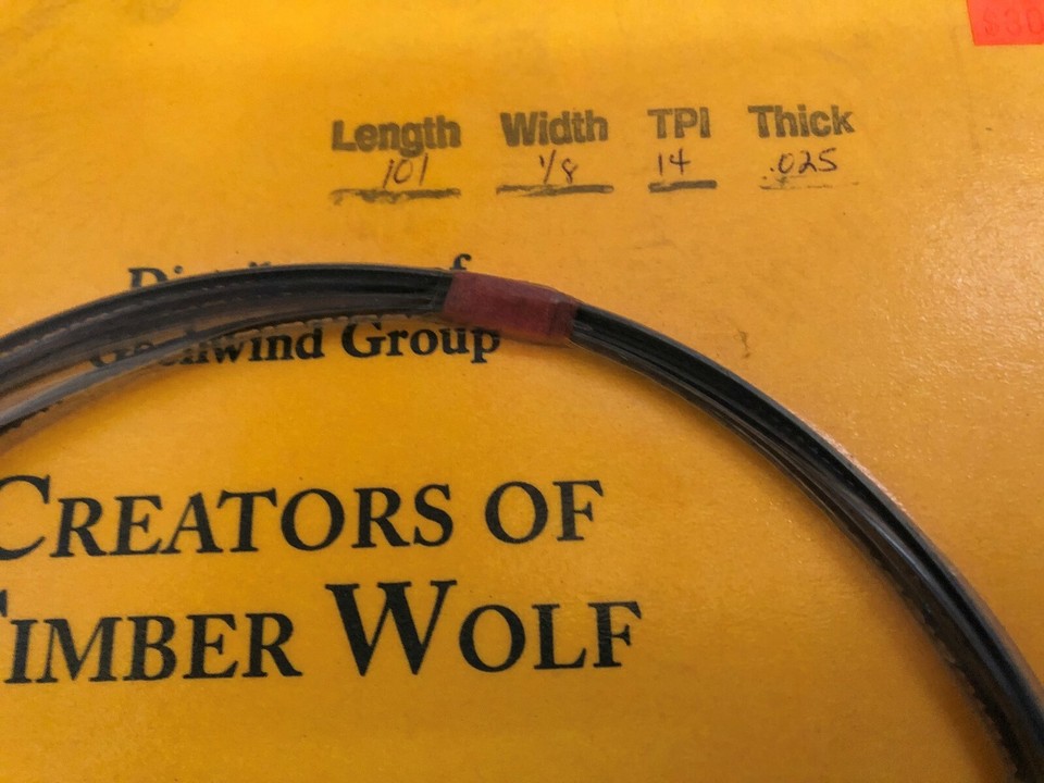 2 NEW PS WOOD TIMBER WOLF BAND SAW BLADE SIZE 101" L 1/8" W 14 TPI .025 ...