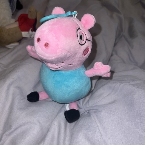Daddy Peppa Pig Bag Clip Soft 15 Cm Plush Toys Keyring Loop Backpack ...