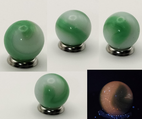 5/8" Akro Agate Corkscrew Light Green White UV Mint 9.5 - comb shipping ...