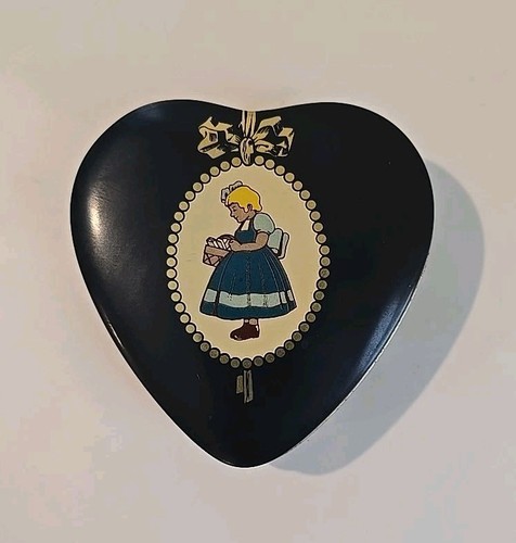 RARE Vintage Irma Girl Danish Heart Shaped Tin Canister | eBay
