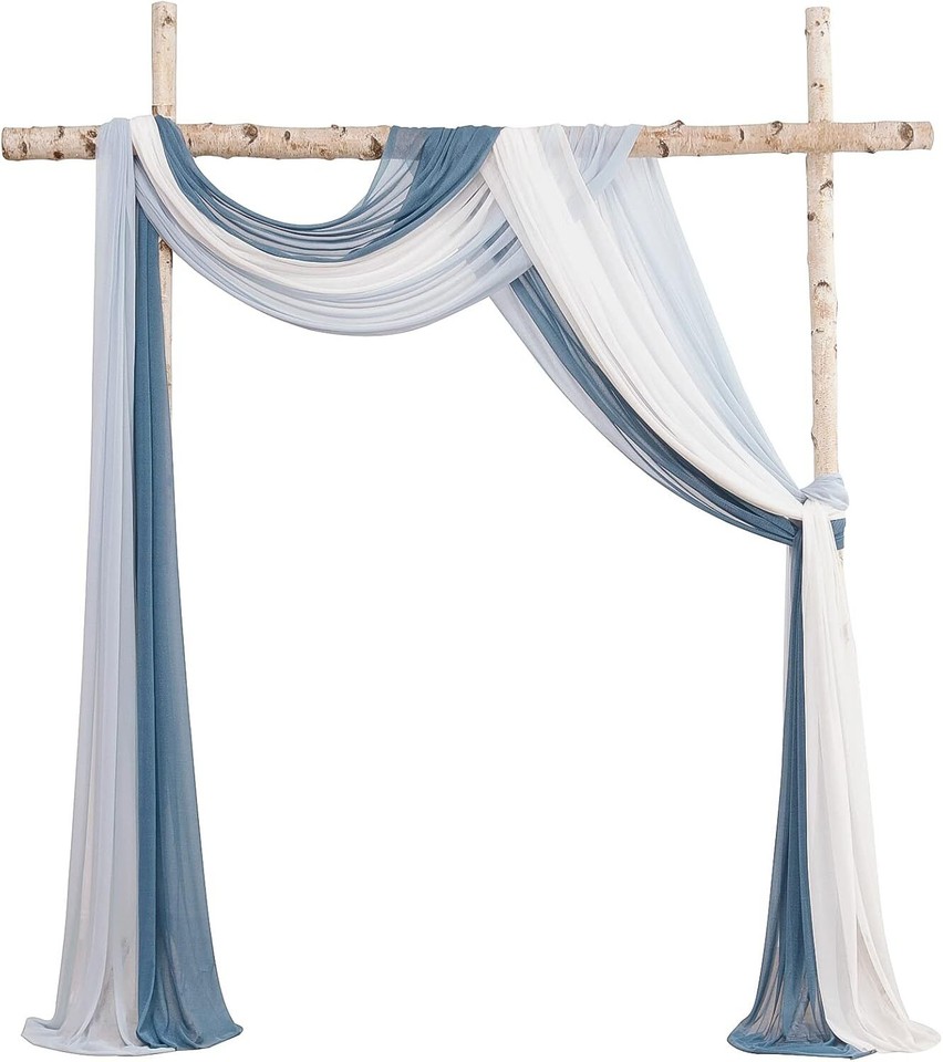 Wedding Arch Draping Fabric 20Ft Chiffon Drapes Arbor Drapery Ceremony ...