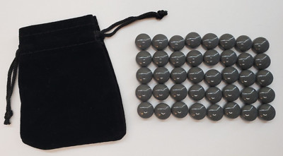 Set of 40 SOLID GRAY Pente Glass Stone Game Playing Pieces part ...