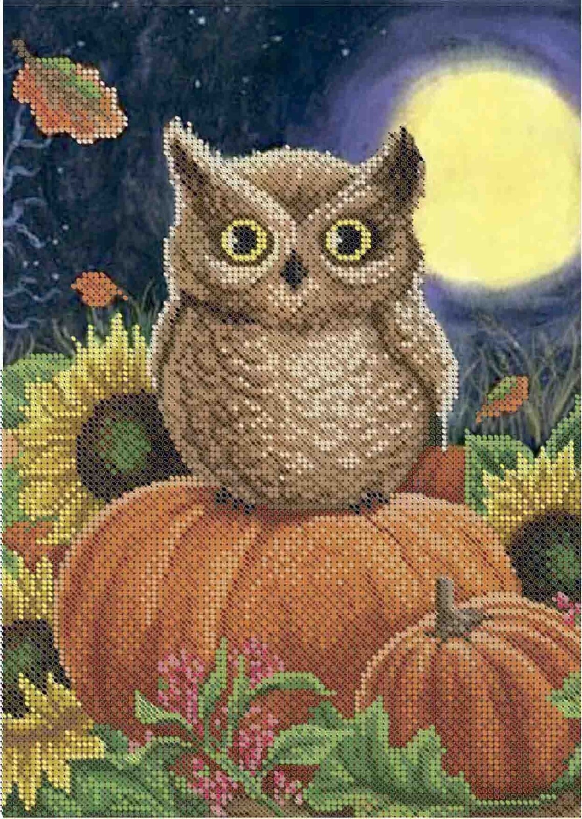 Bead Embroidery Kit Owl DIY Bead needlepoint Bead stitching | eBay