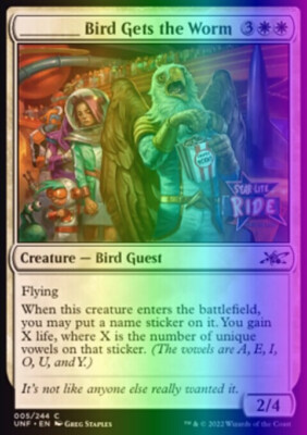 MTG Magic the Gathering _____ Bird Gets the Worm (5/654) Unfinity NM ...