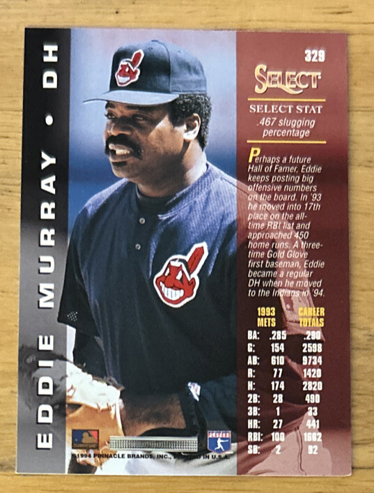 1994 Score Select Eddie Murray Baseball Card #329 Indians HOF DH Mid ...