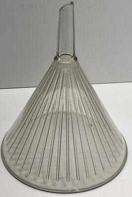Giant Heavy Fluted Mooney Air Vent Glass Funnel Vintage 11” x 12" Large ...